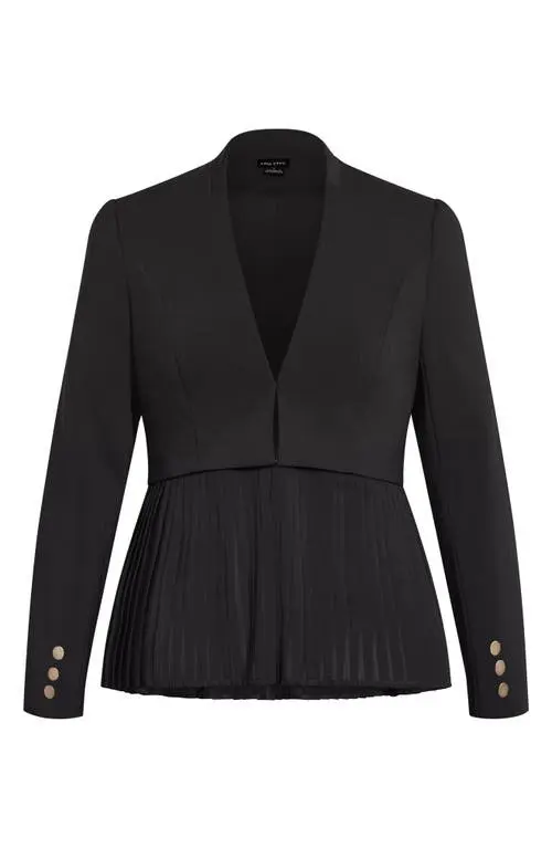 City Chic Pleated Hem Jacket