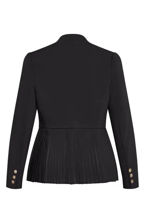 City Chic Pleated Hem Jacket