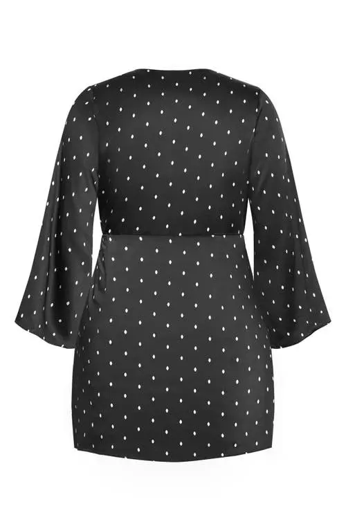 City Chic Dot Wrap Dress
