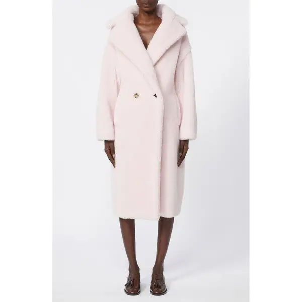 Max Mara Oversized Double-breasted Alpaca-blend Coat - Pink