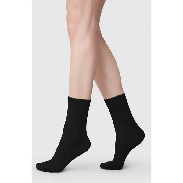 Swedish Stockings Bodil Chunky Crew Socks - Black