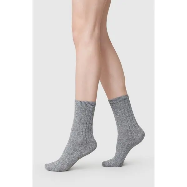 Swedish Stockings Bodil Chunky Crew Socks - Grey