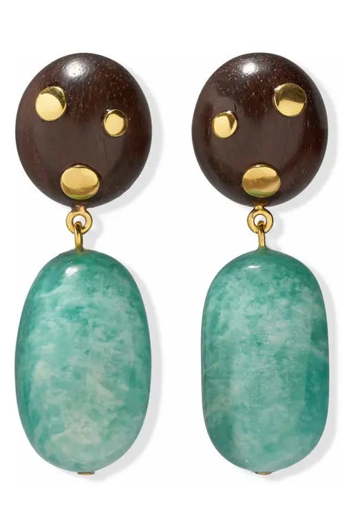 LIZZIE FORTUNATO Nopales Drop Earrings - Brown/teal Multi