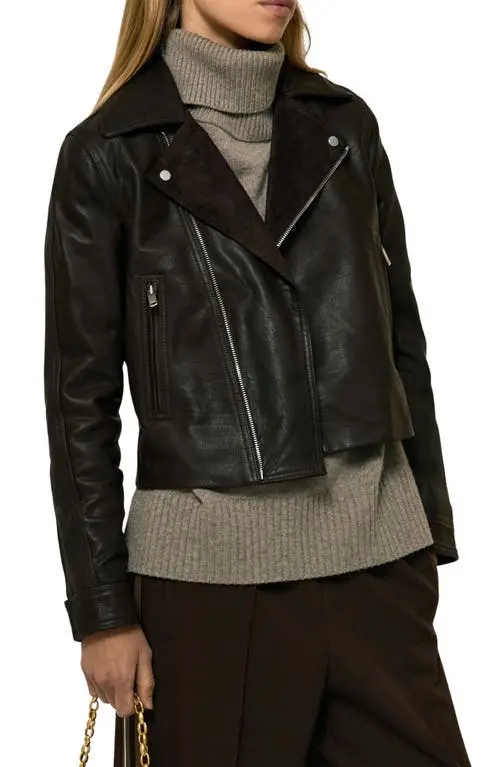 REISS Lidia Leather Moto Jacket