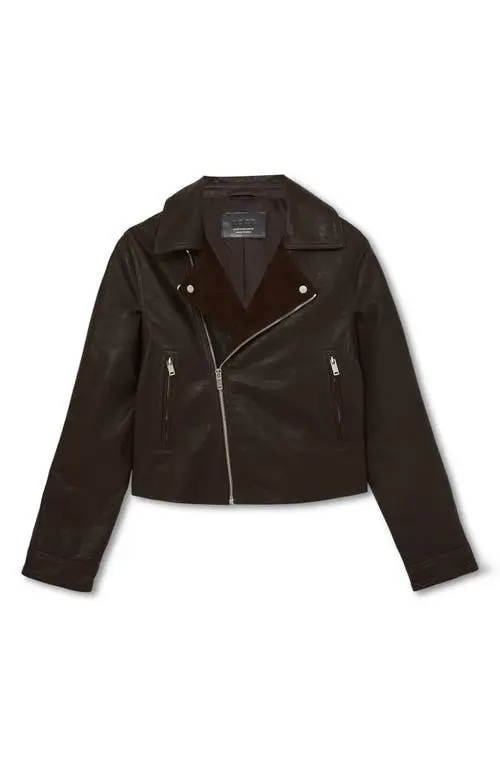 REISS Lidia Leather Moto Jacket