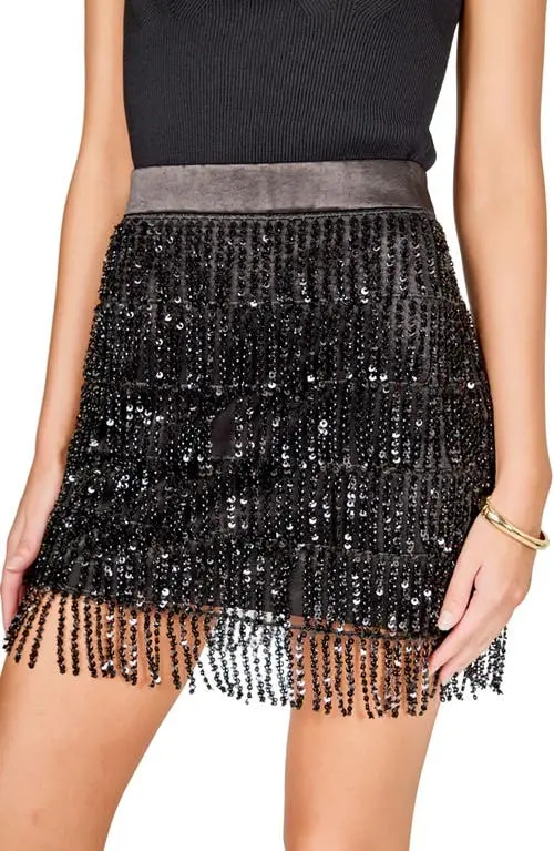 Endless Rose Sequin Tassel Mini Skirt