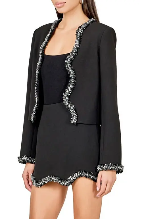 Endless Rose Rhinestone Scallop Edge Jacket