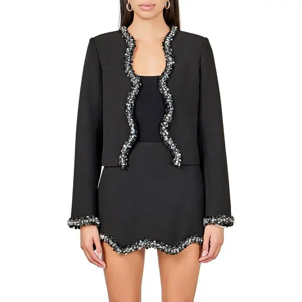 Endless Rose Rhinestone Scallop Edge Jacket