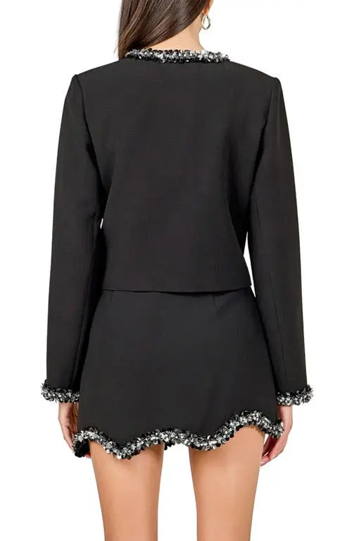 Endless Rose Rhinestone Scallop Edge Jacket