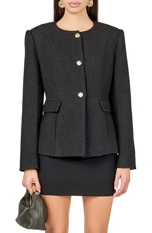 Endless Rose Collarless Blazer - Black