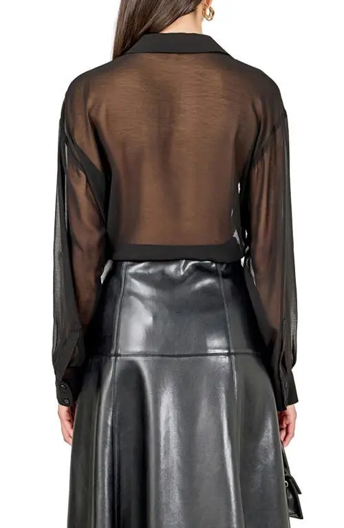 Endless Rose Floral Detail Sheer Shirt
