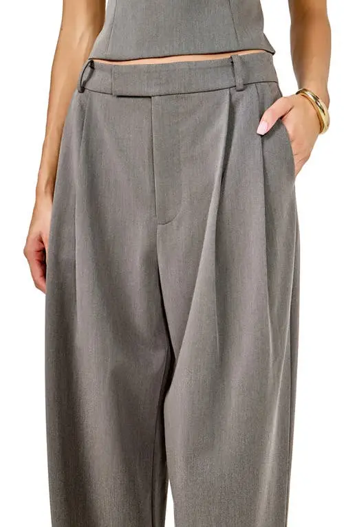 Endless Rose Pleat Front Wide Leg Trousers