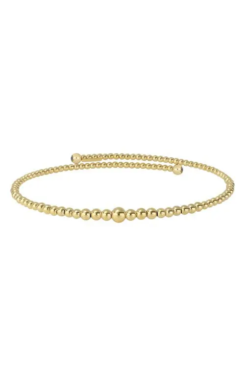 Bony Levy 14k Gold Graduated Beaded Bypass Bangle - 14k Yellow Gold