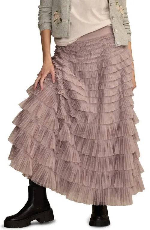 Lucky Brand Tiered Ruffle Tulle Maxi Skirt