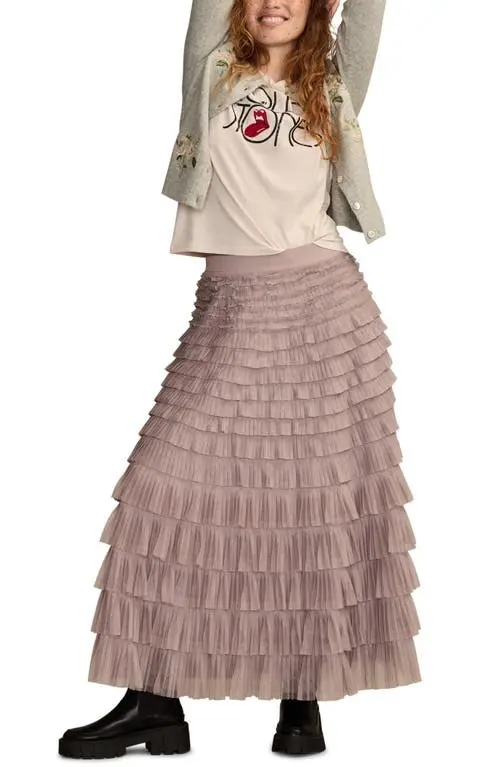 Lucky Brand Tiered Ruffle Tulle Maxi Skirt