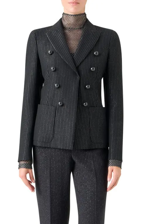 Akris Metallic Pinstripe Blazer