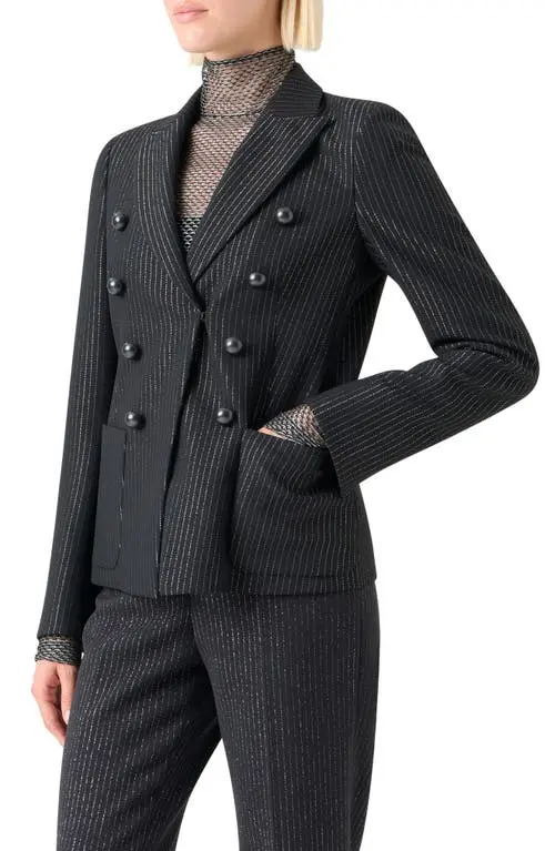 Akris Metallic Pinstripe Blazer