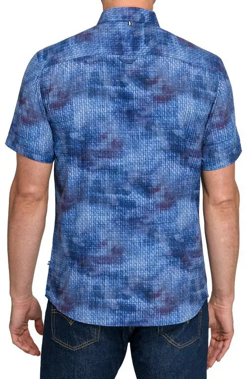 BROOKLYN BRIGADE Textured Woven Short Sleeve Basic - Navy