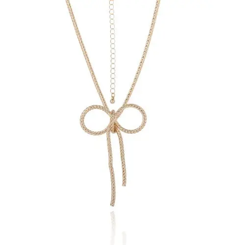 Bcbgmaxazria Bow Pendant Chain Necklace - Gold