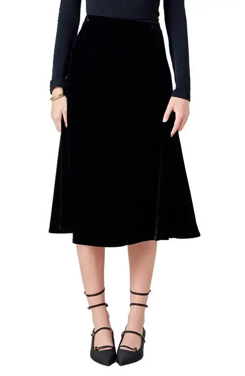 Endless Rose Velvet Circle Midi Skirt