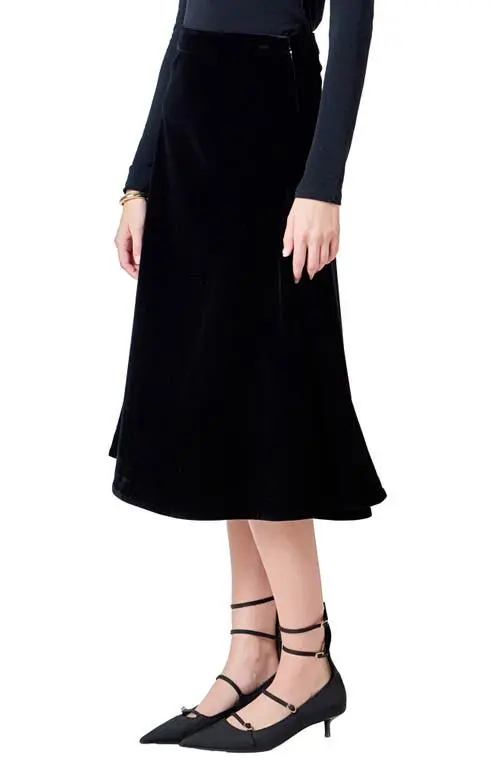 Endless Rose Velvet Circle Midi Skirt