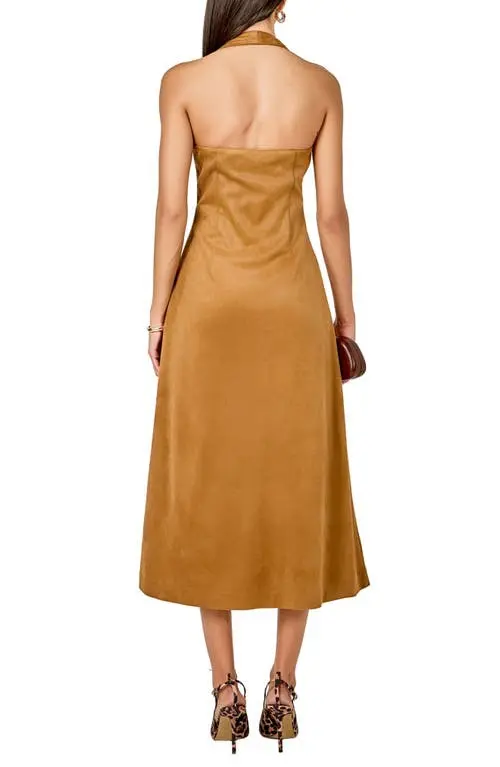 Endless Rose Faux Suede Sleeveless Midi Dress
