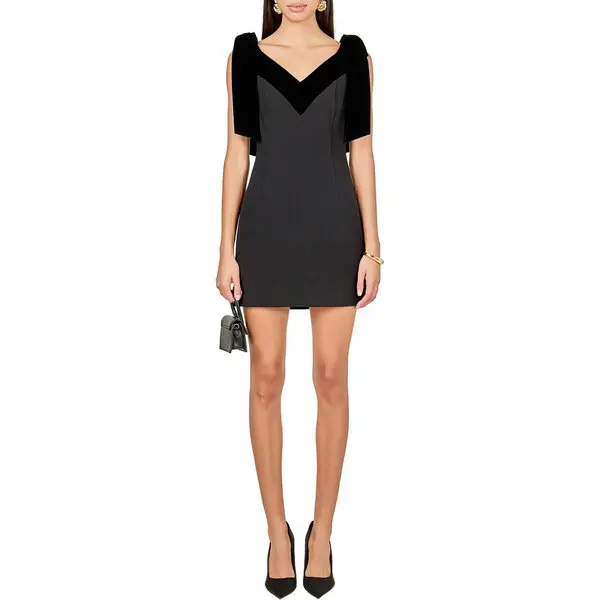 Endless Rose Velvet Trim Bow Minidress
