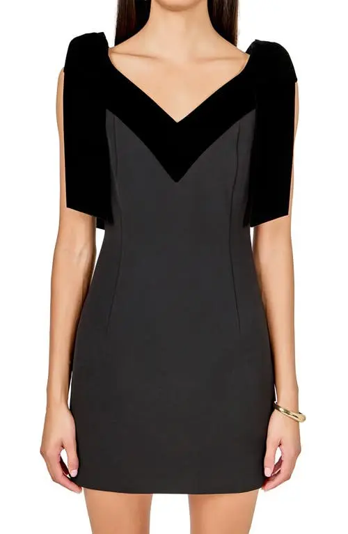 Endless Rose Velvet Trim Bow Minidress