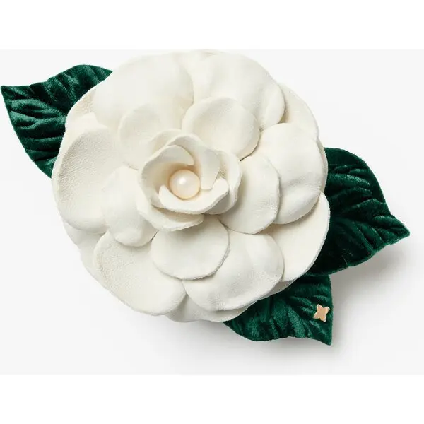 HELENA SIMON Gardenia Floral Brooch - White