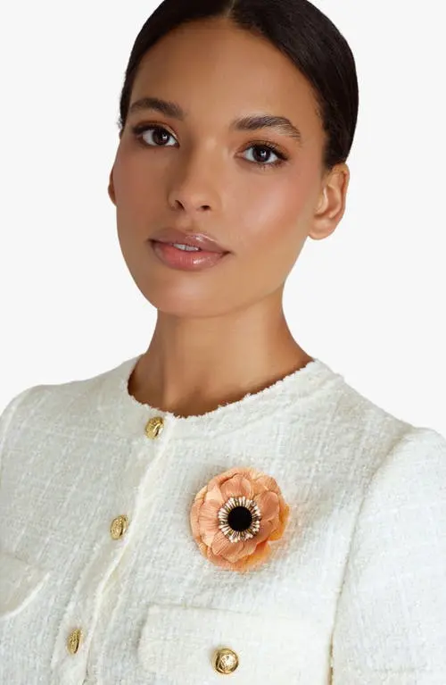 HELENA SIMON The Anemone Floral Brooch - Peach
