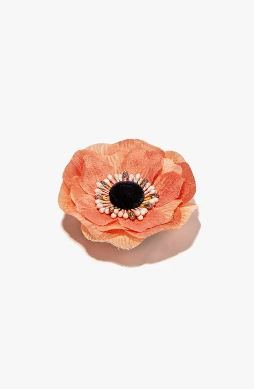HELENA SIMON The Anemone Floral Brooch - Peach