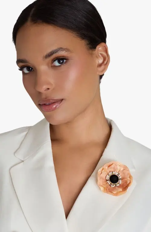 HELENA SIMON The Anemone Floral Brooch - Peach