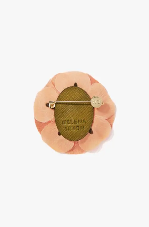 HELENA SIMON The Anemone Floral Brooch - Peach