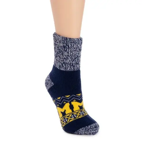 MUK LUKS Gameday Short Heat Retainer Socks - Michigan