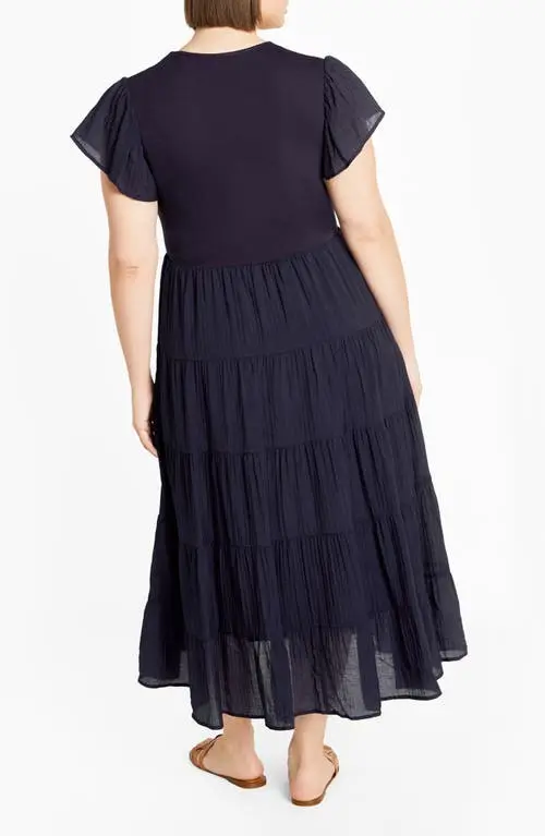 City Chic Marli Mixed Media Midi Dress