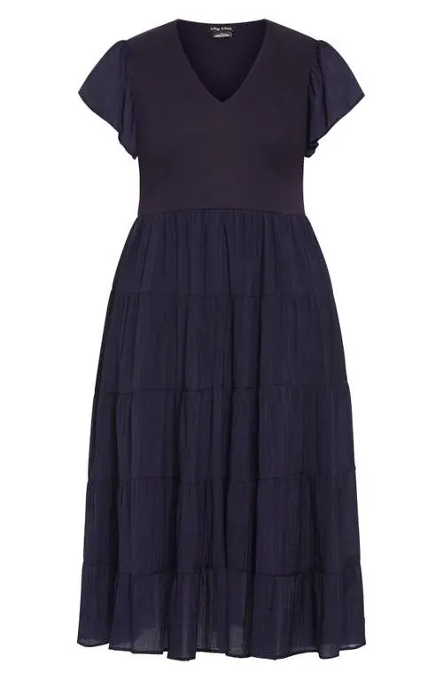 City Chic Marli Mixed Media Midi Dress