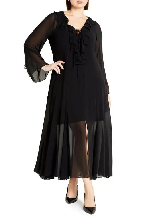 City Chic Chiffon Maxi Dress