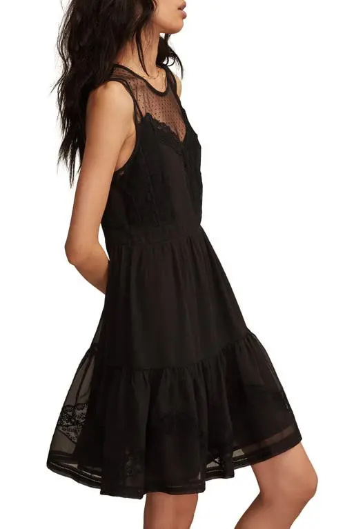 Lucky Brand Illusion Lace Detail Mini Dress