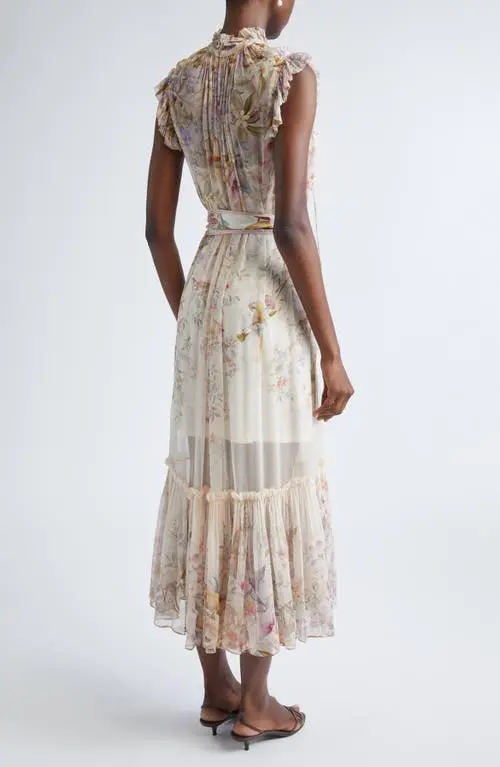 Zimmermann Matchmaker Flutter Floral-Print Midi Dress - Cream Aviary |  Editorialist