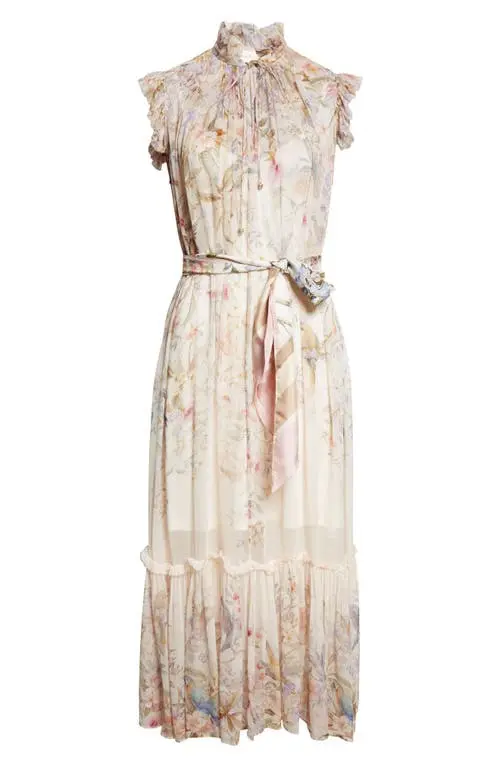 Zimmermann Matchmaker Flutter Midi Dress - Cream Aviary | Editorialist