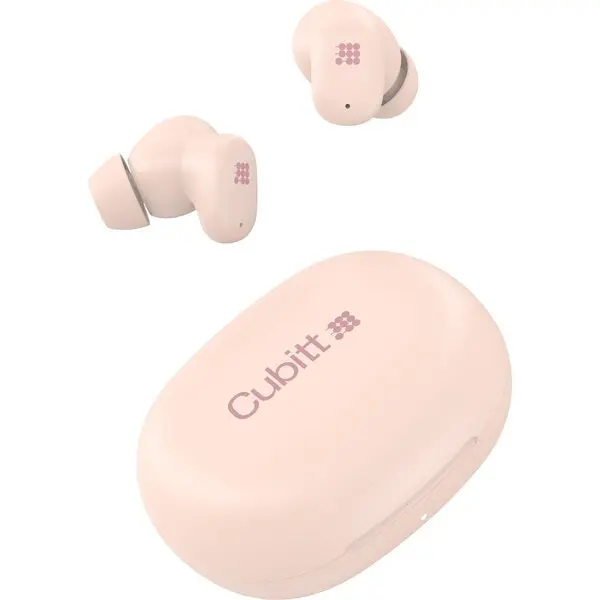CUBITT Power Earbuds Bluetooth 6.0, 55ms Latency, 5h Playback, 500mah Case, Anc, Usb-c Charging, Touch Controls - Pink