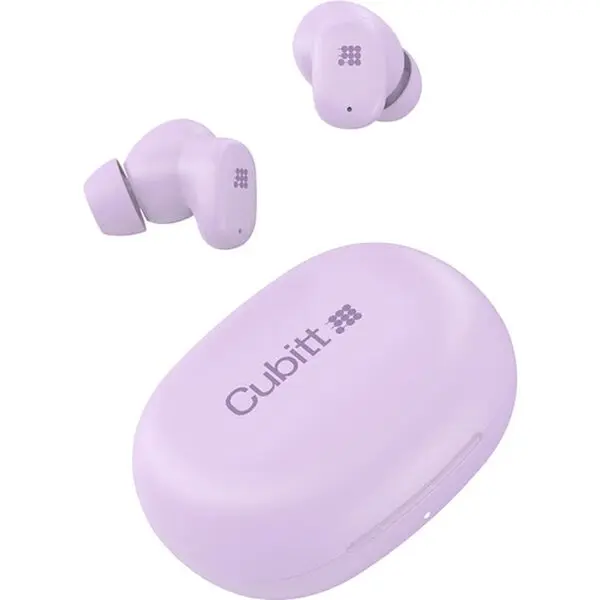 CUBITT Power Earbuds Bluetooth 6.0, 55ms Latency, 5h Playback, 500mah Case, Anc, Usb-c Charging, Touch Controls - Purple