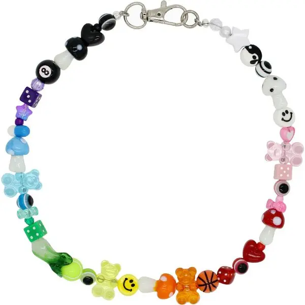 VELVET LUNA Beaded Charm Necklace - Multi Colored