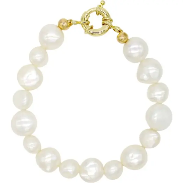 VELVET LUNA Natural Pearl Bracelet - White