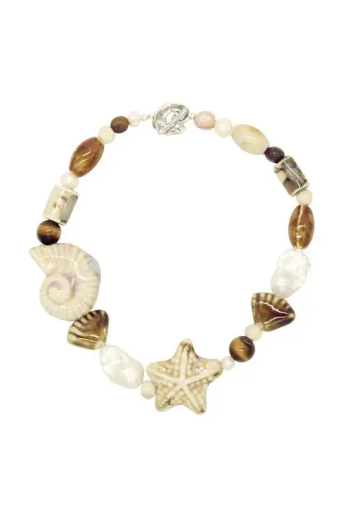 VELVET LUNA Ceramic Starfish Charm Necklace - Ivory