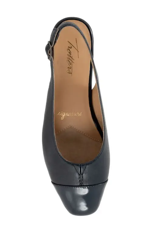 Trotters Dea Slingback Cap Toe Wedge Pumps - Navy