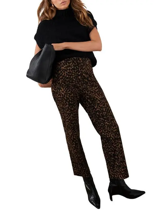Mint Velvet Leopard Print Velvet Trousers