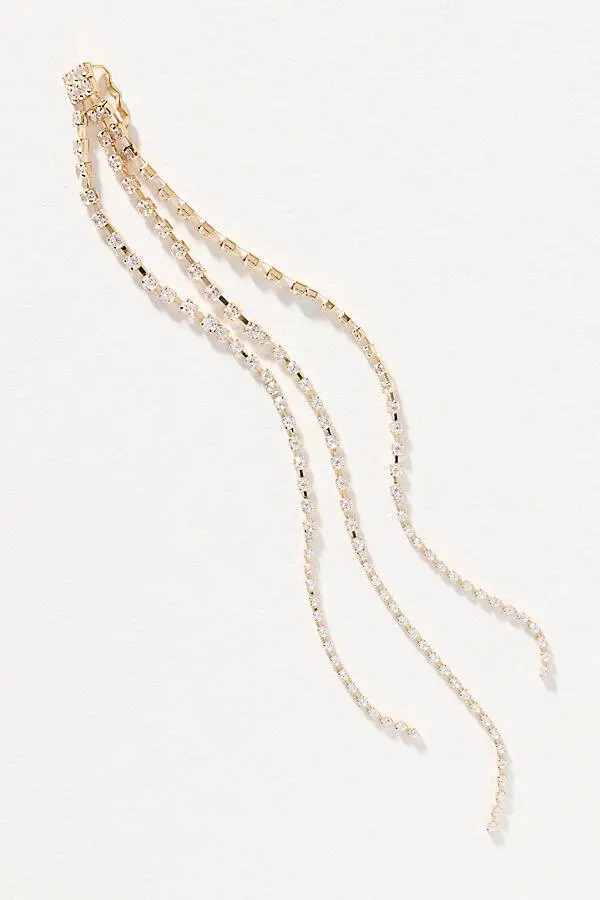 Anthropologie Crystal Hair Tie Cuff Hook - Silver