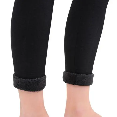 MUK LUKS High Waisted Faux Fur Lined Leggings - Black