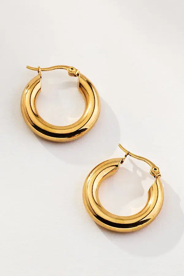 Anthropologie Water-resistant Small Hoop Earrings - Gold